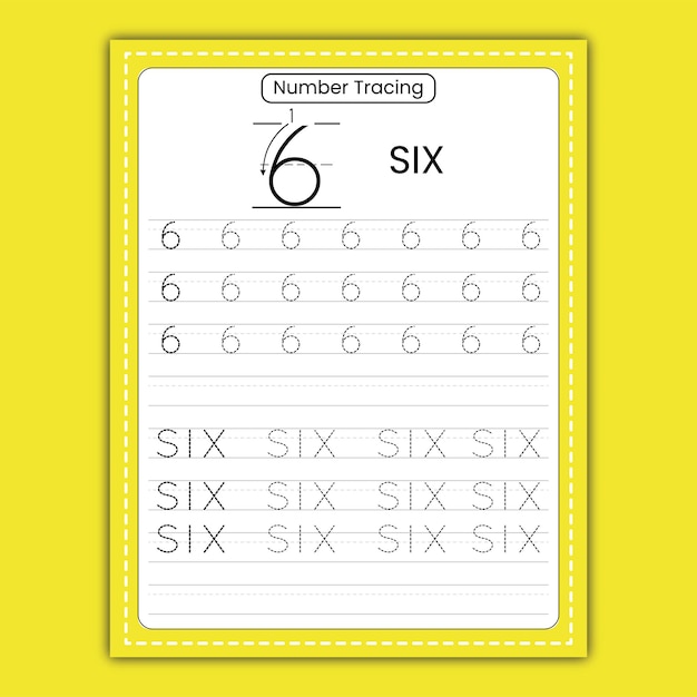 Premium Vector | Number tracing worksheet Premium Vector | Number tracing worksheet