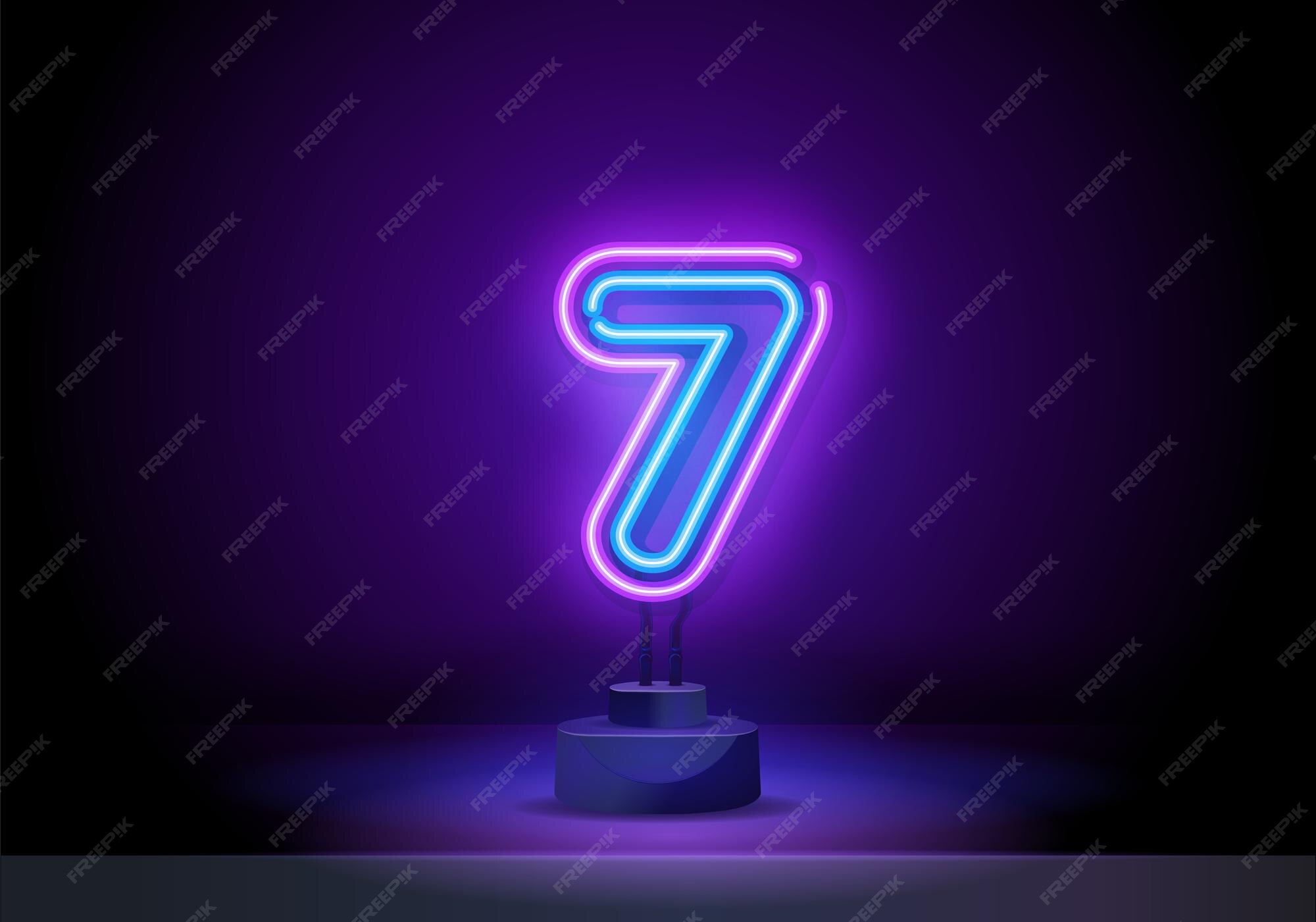 Premium Vector | Number vector trendy colors neon font number seven ... Premium Vector | Number vector trendy colors neon font number seven ...
