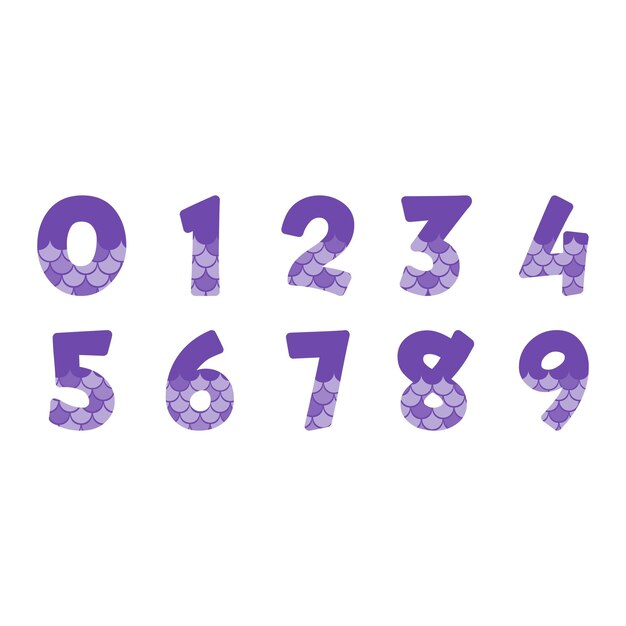 Premium Vector | Numbers with fish scales Premium Vector | Numbers with fish scales