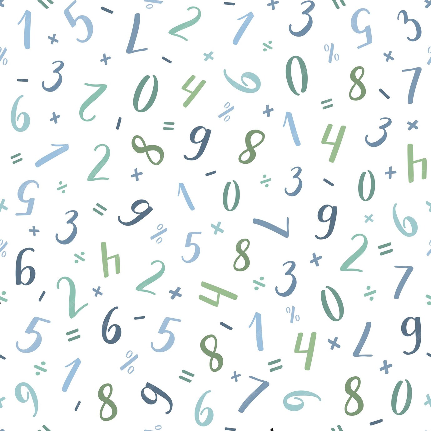 Premium Vector | Numeral vector seamless pattern Handwritten lettering ... Premium Vector | Numeral vector seamless pattern Handwritten lettering ...