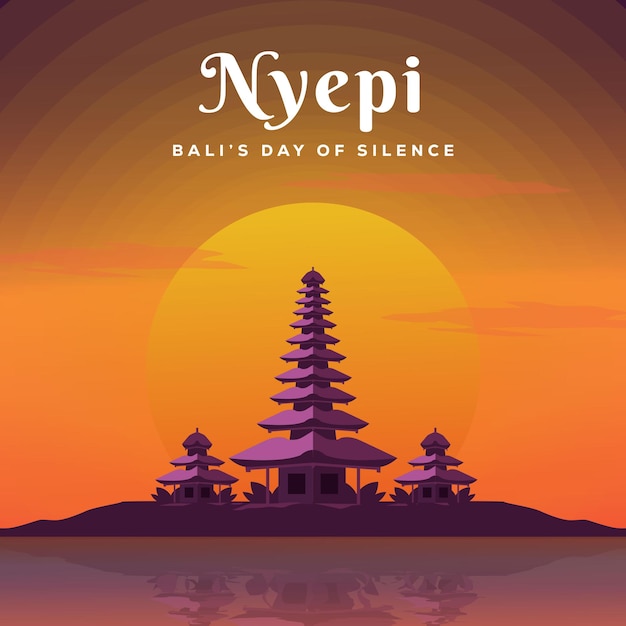 Premium Vector Nyepi Illustration Greeting Balis Day Of Silence Design