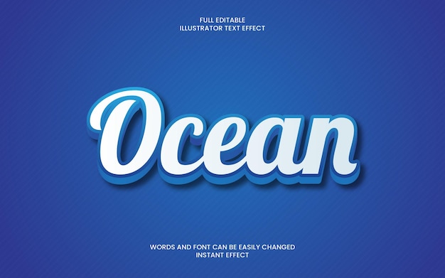 Premium Vector | Ocean text effect Premium Vector | Ocean text effect