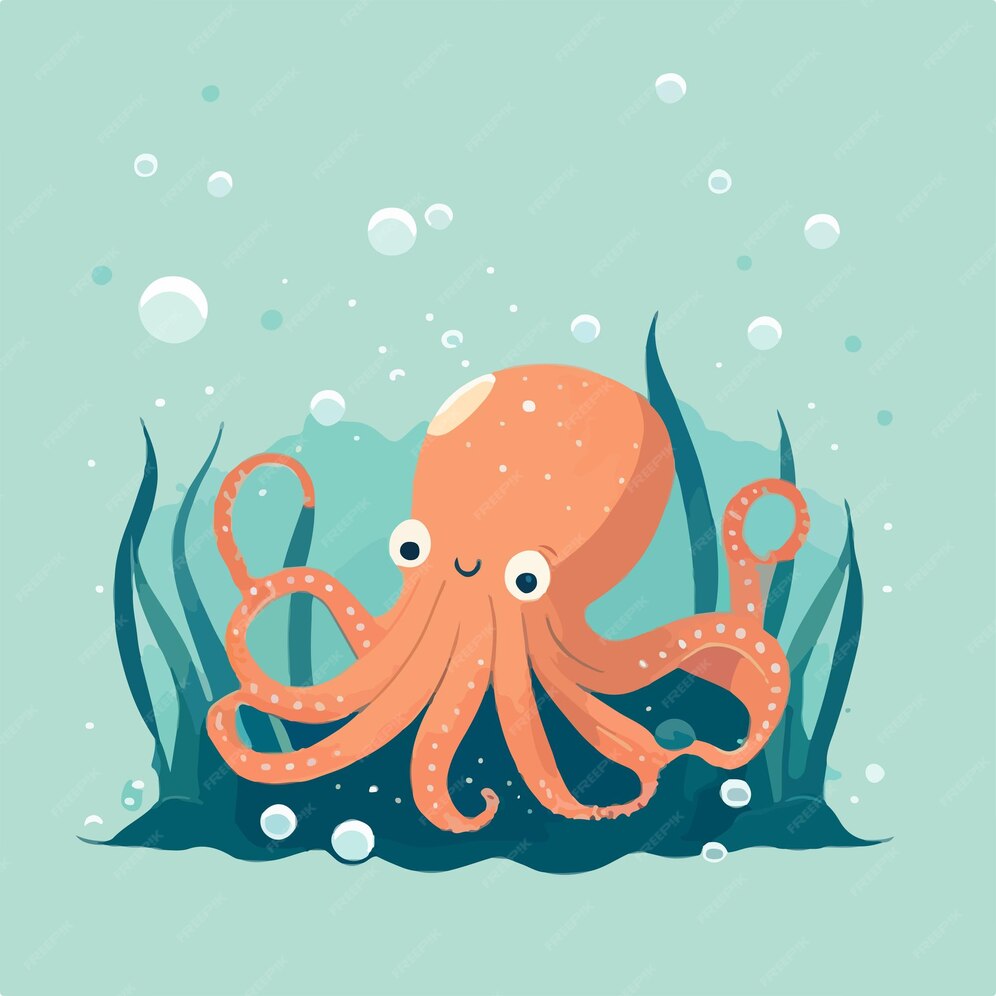 Premium Vector Octopus With Tentacles In Ocean
