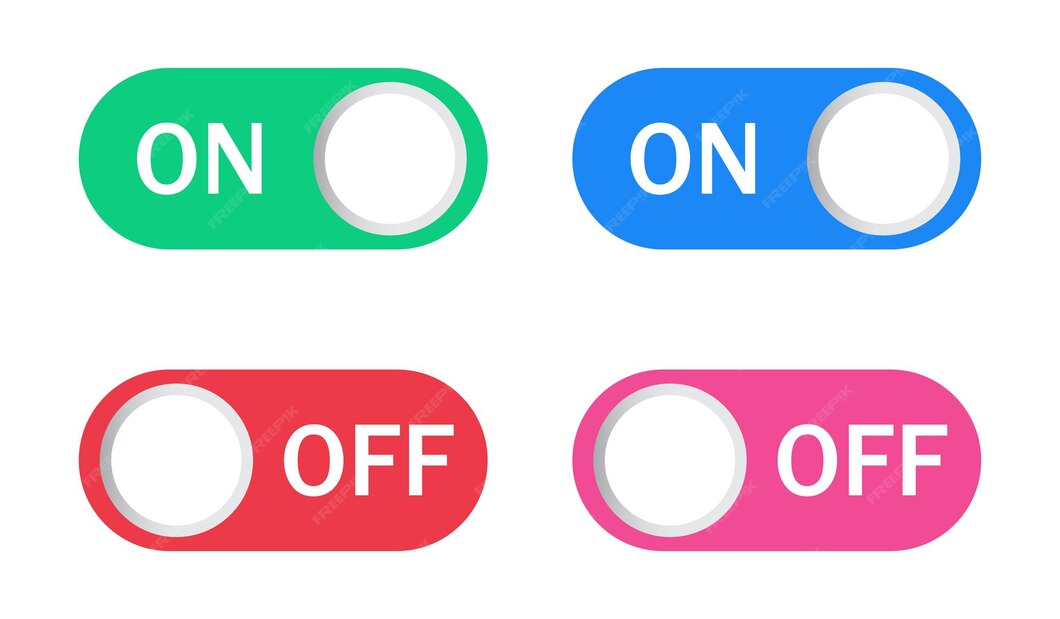 Premium Vector | On off switch buttons icon set Switch toggle buttons on off Slider interface ...