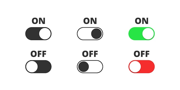 Premium Vector | On and off toggle switch button set Premium Vector | On and off toggle switch button set