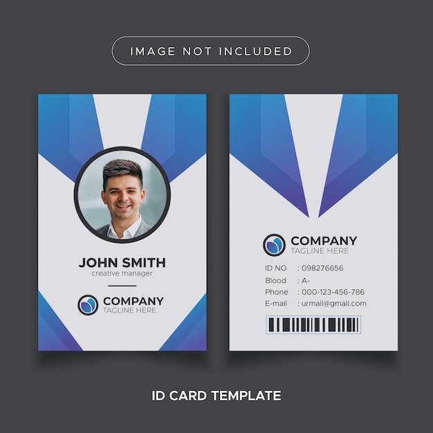 Premium Vector | Office employee id card design template Premium Vector | Office employee id card design template