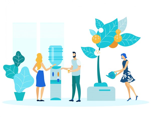 Premium Vector | Office Workers on Break Flat Premium Vector | Office Workers on Break Flat