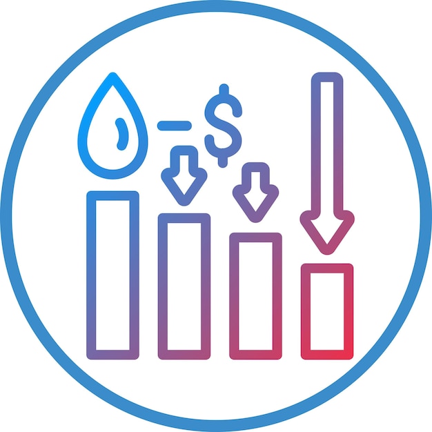Premium Vector | Oil Price Decrease Icon Style