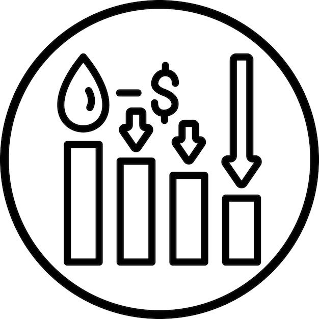 Premium Vector | Oil Price Decrease Icon Style