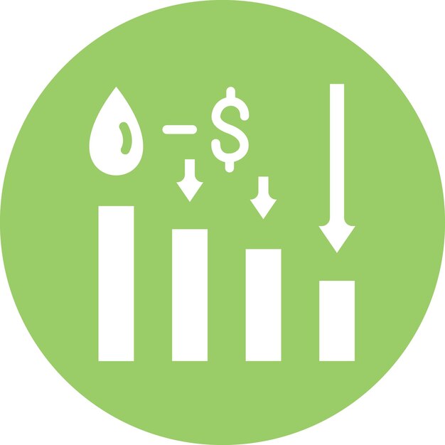 Premium Vector | Oil price decrease icon style