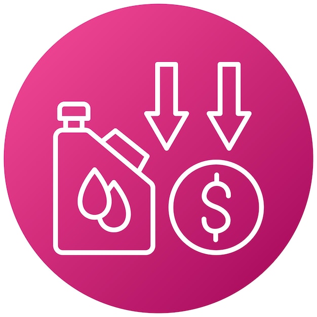 Premium Vector | Oil Price Decrease Icon Style