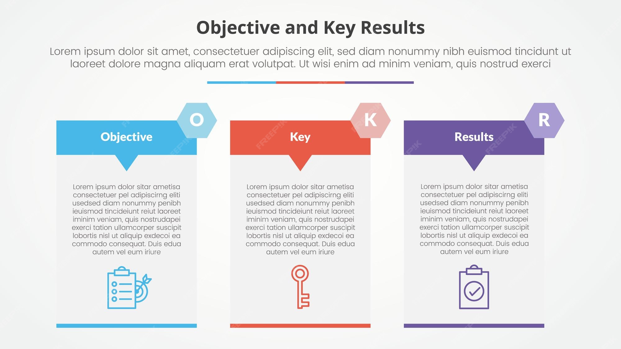 Premium Vector Okr Objectives And Key Results Framework Infographic