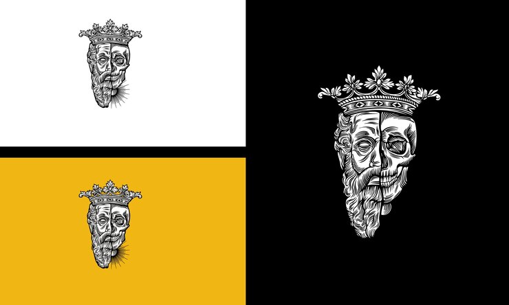 Premium Vector | Old man wearing crown vector outline design Premium Vector | Old man wearing crown vector outline design