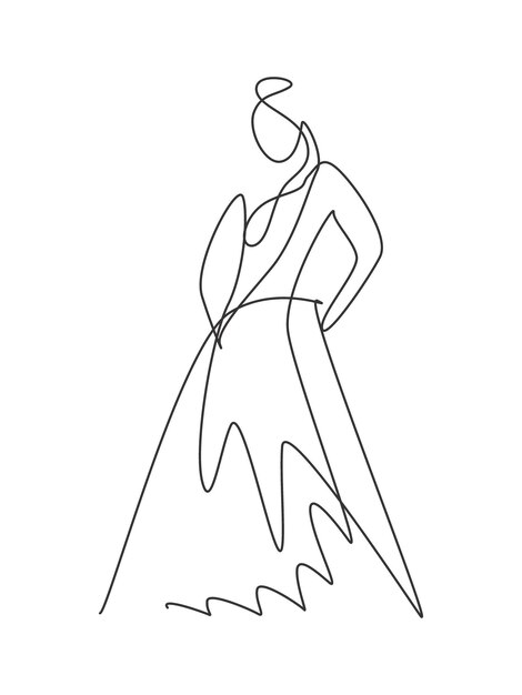 Premium Vector One Continuous Line Drawing Beauty Woman Feminine Face