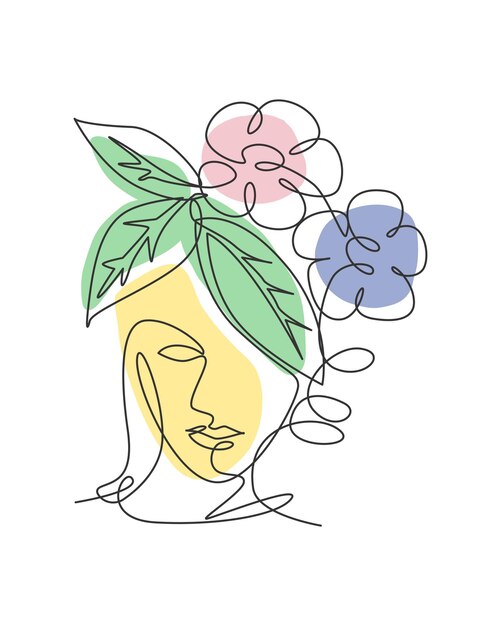 Premium Vector One Continuous Line Drawing Minimalist Beauty Nature