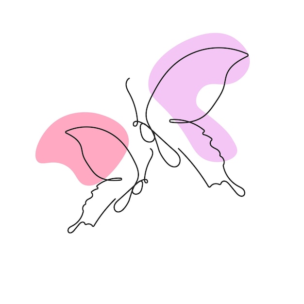 Premium Vector | One continuous line drawing of simple butterfly Premium Vector | One continuous line drawing of simple butterfly
