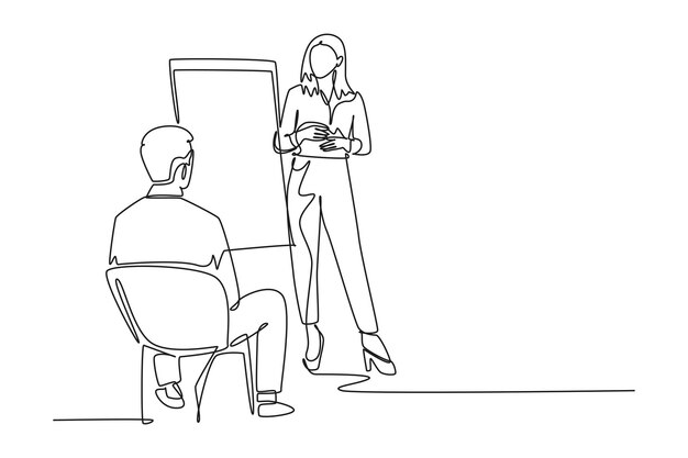 Premium Vector One Continuous Line Drawing Of Workshop Concept Doodle