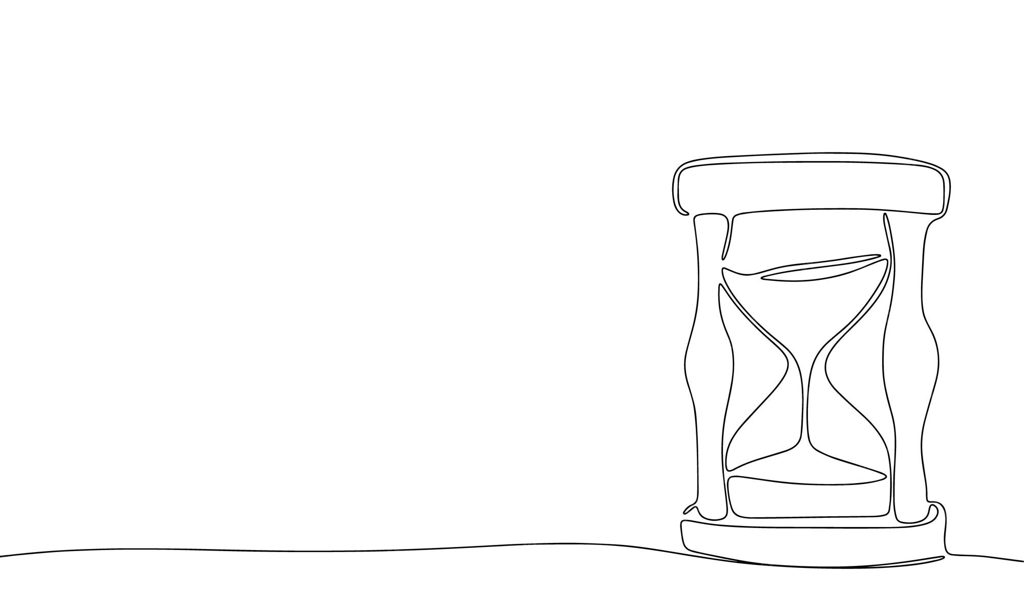 Premium Vector One Line Continuous Hourglasses Line Art Hourglass Vector Illustration