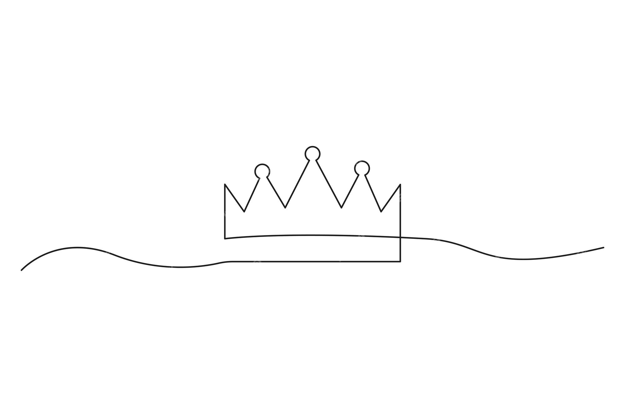 Premium Vector | One line drawing of isolated crown Continuous one line ... Premium Vector | One line drawing of isolated crown Continuous one line ...