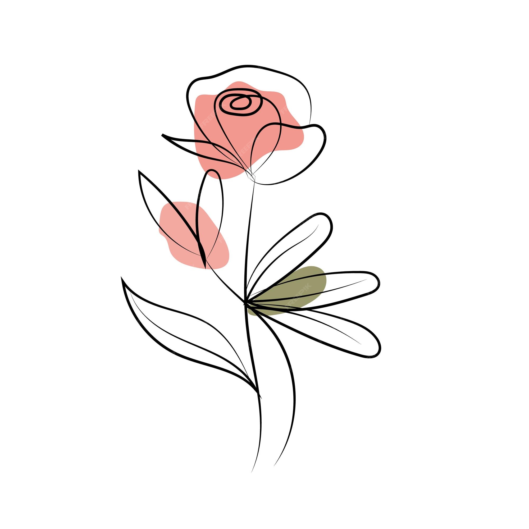 Premium Vector One Line Drawing Minimalist Flower Illustration In