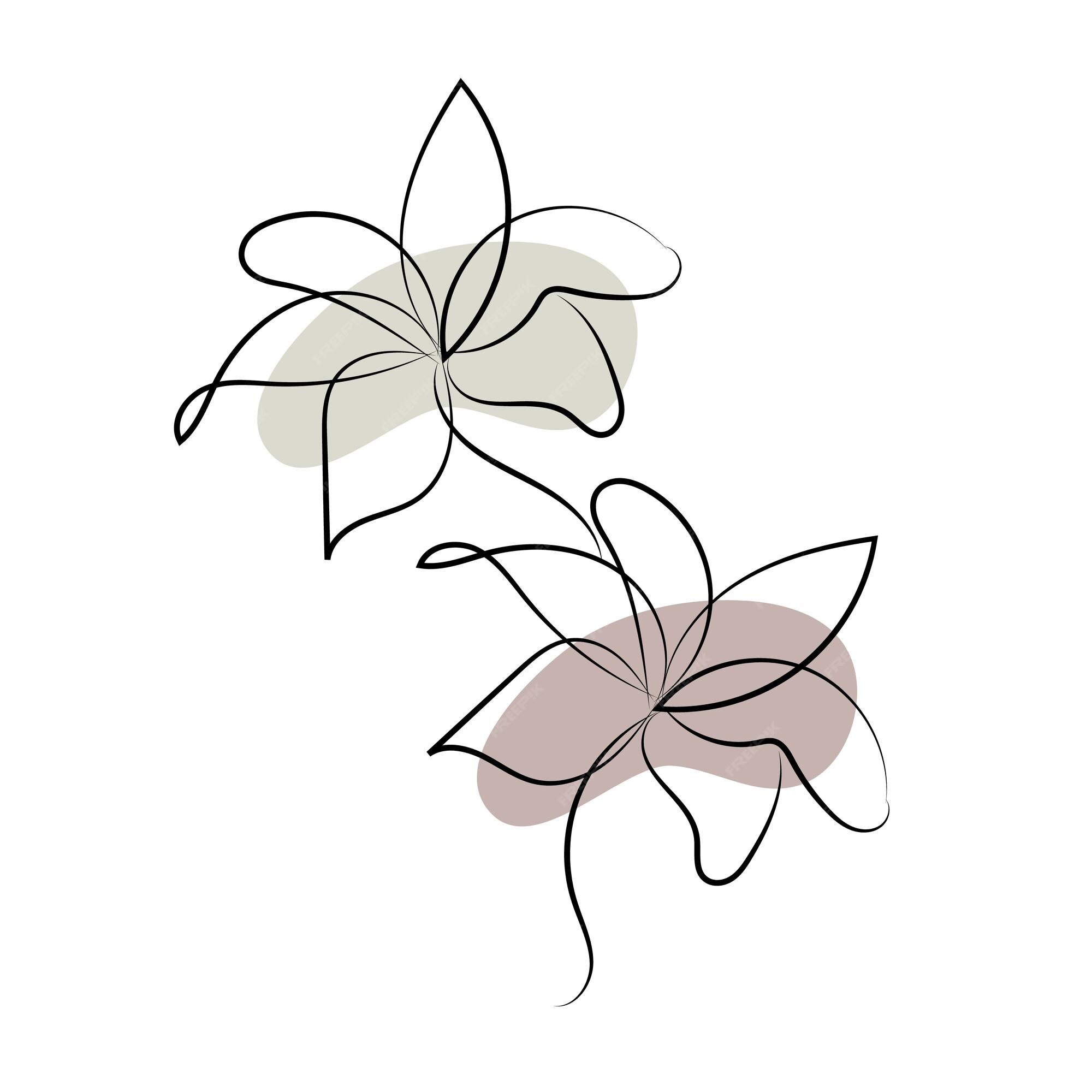 Premium Vector One Line Drawing Minimalist Flower Illustration In