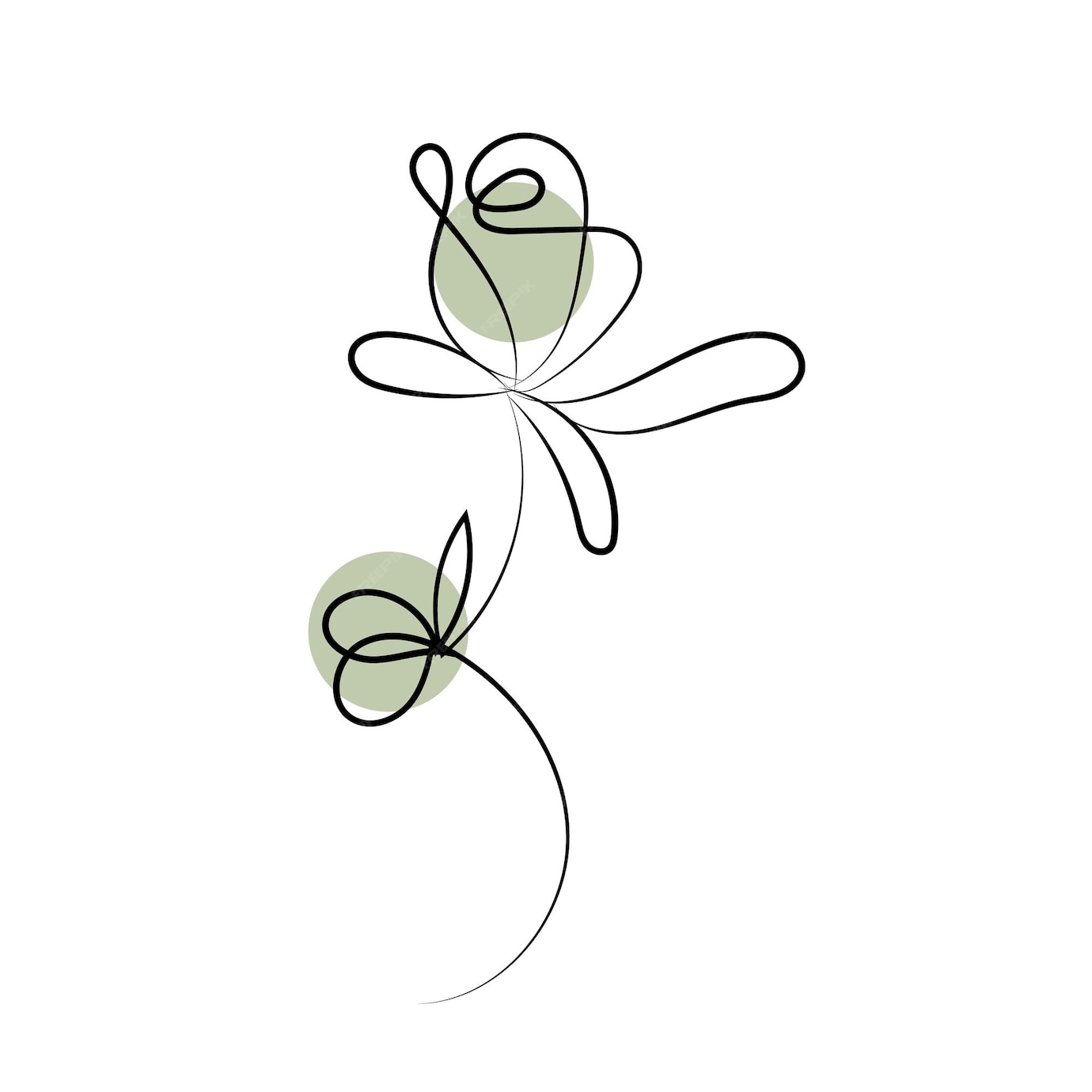 Premium Vector One Line Drawing Minimalist Flower Illustration In