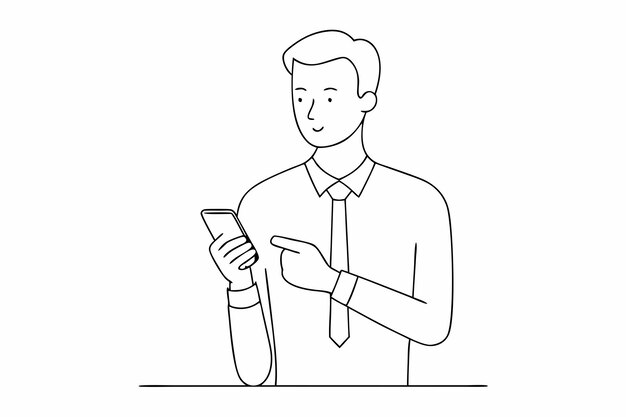 Premium Vector Oneline Art Vector Illustration Of A Man Standing And