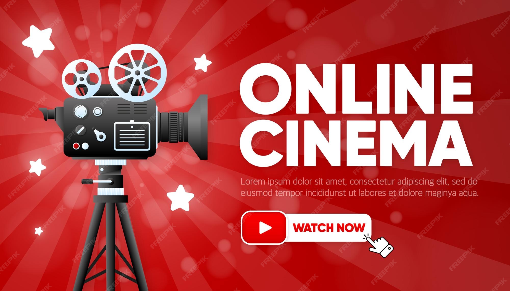 Premium Vector | Online cinema watch now movie watching with popcorn ... Premium Vector | Online cinema watch now movie watching with popcorn ...