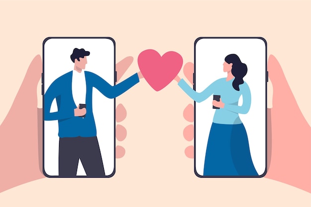 Premium Vector | Online dating mobile application, using digital dating ... Premium Vector | Online dating mobile application, using digital dating ...