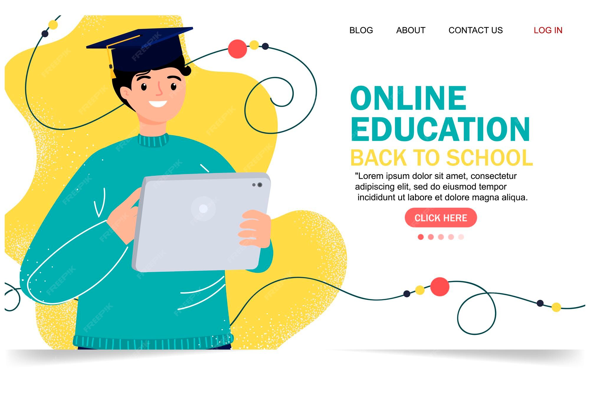 Premium Vector | Online education modern flat design. online school ... Premium Vector | Online education modern flat design. online school ...