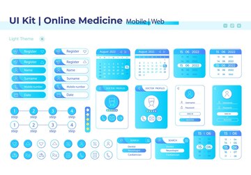 Premium Vector | Online medicine ui elements kit healthcare isolated ...