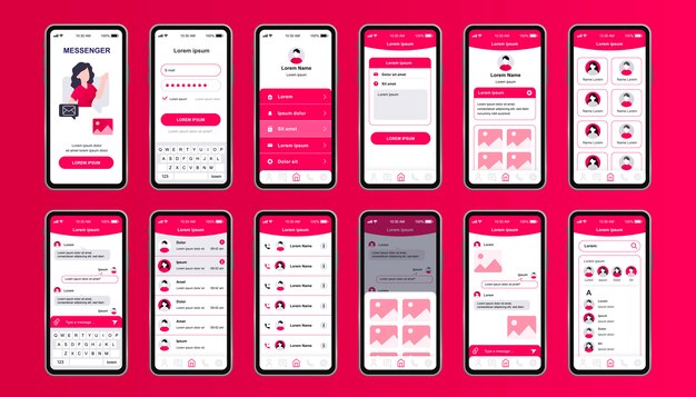 온라인 쇼핑 앱 화면 디자인 벡터 템플릿입니다 모바일 애플리케이션 Ux Ui 와이어프레임 프리미엄 벡터