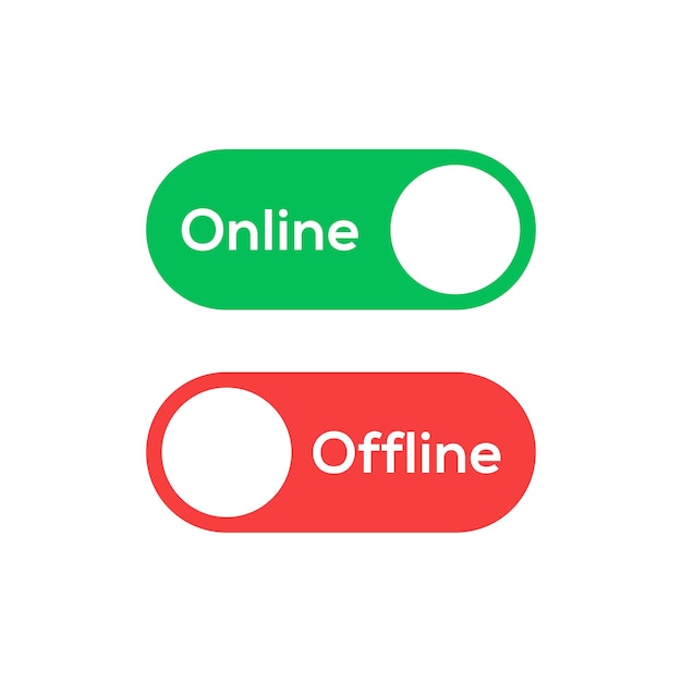 Premium Vector | Online offline switch icon vector or on off slider concept Premium Vector | Online offline switch icon vector or on off slider concept