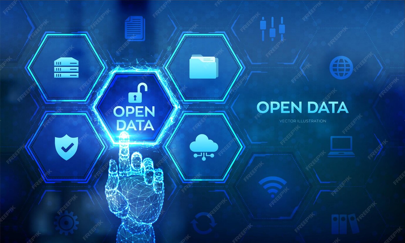 Premium Vector Open Data Database Digital File Storage System