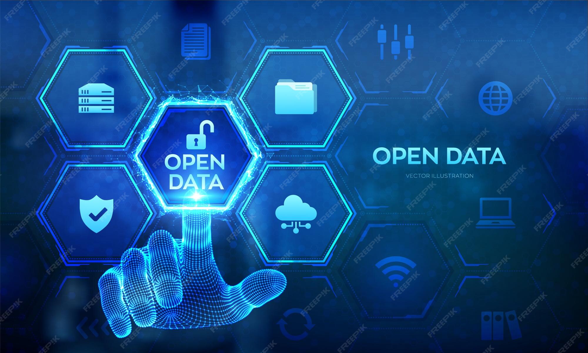 Premium Vector Open Data Database Digital File Storage System