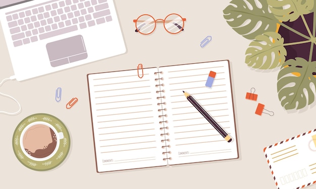 Premium Vector | Open diary, planner or notebook concept Premium Vector | Open diary, planner or notebook concept