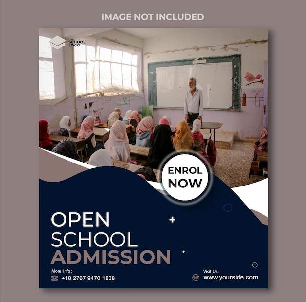 Premium Vector | Open school education admission online post template ... Premium Vector | Open school education admission online post template ...