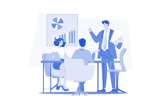 Premium Vector | Operations manager optimizing workflows Premium Vector | Operations manager optimizing workflows