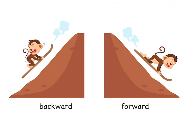 Premium Vector | Opposite backward and forward illustration Premium Vector | Opposite backward and forward illustration