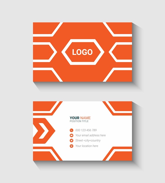 Premium Vector | Orange color abstract business card Premium Vector | Orange color abstract business card