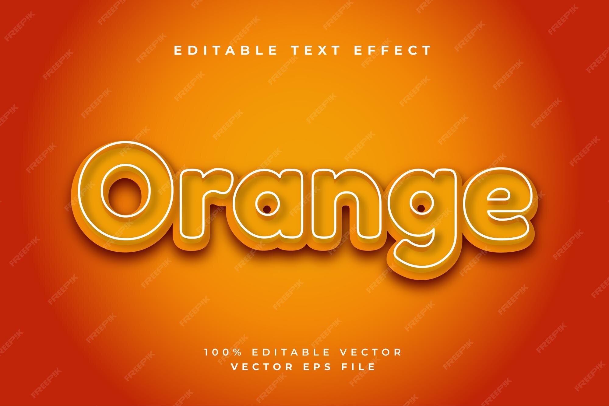 Premium Vector | Orange editable text effect vector Premium Vector | Orange editable text effect vector