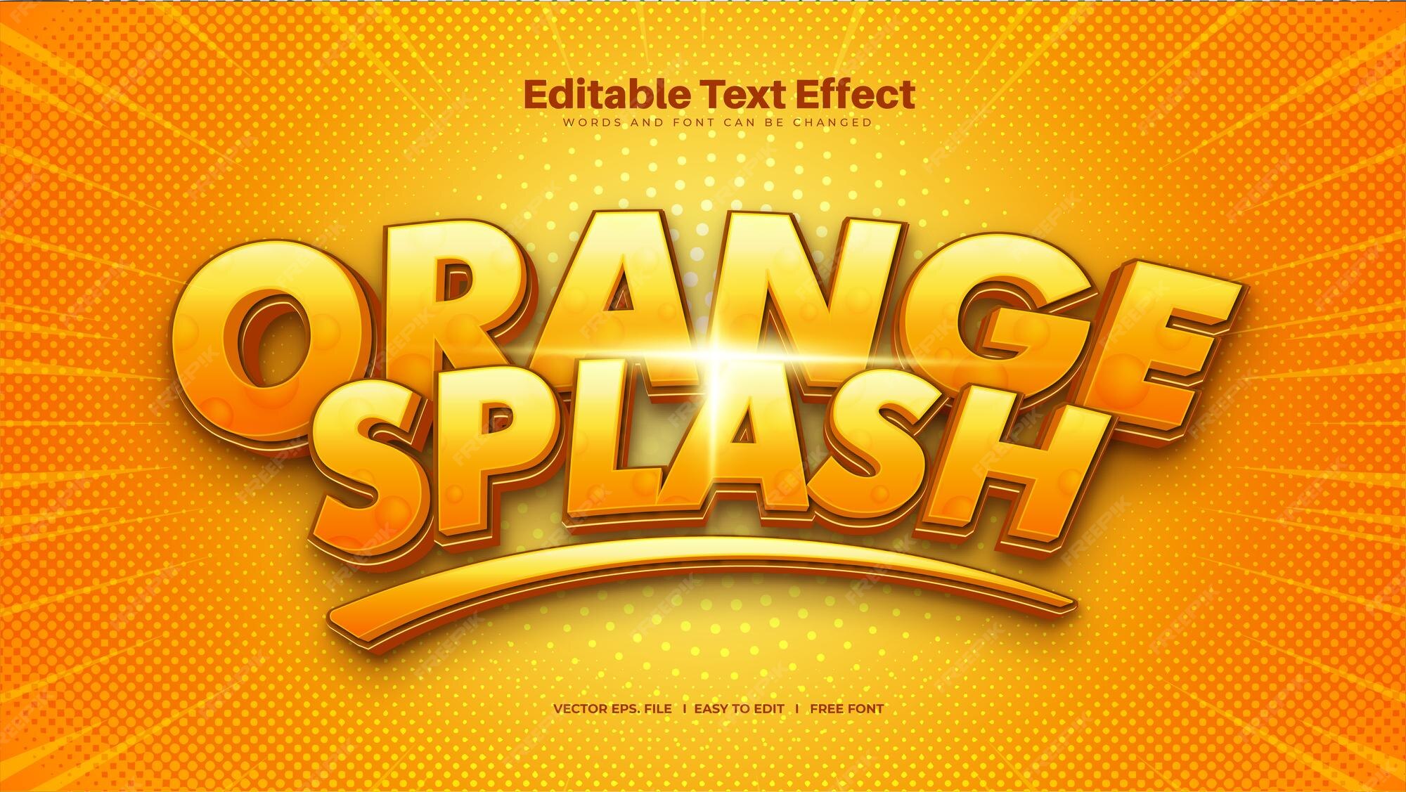 Premium Vector | Orange splash text effect Premium Vector | Orange splash text effect