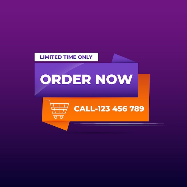 Premium Vector | Order now banner vector illustration Premium Vector | Order now banner vector illustration