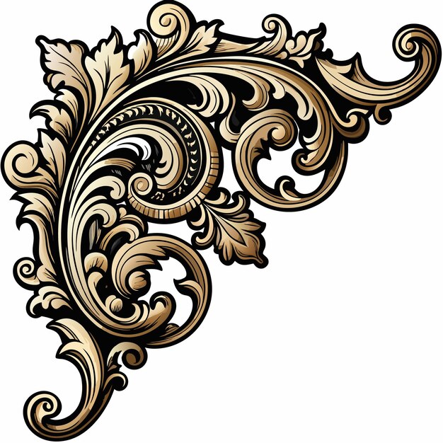 Premium Vector | Ornate Gold Scroll Design Element Premium Vector | Ornate Gold Scroll Design Element