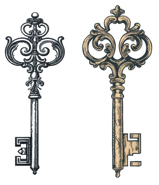 Premium Vector | Ornate vintage key Premium Vector | Ornate vintage key