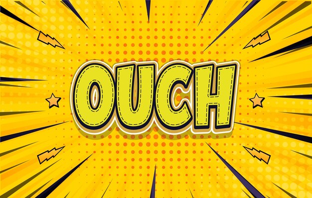 Premium Vector Ouch Editable 3d Text Effect Clear 3d Text 3d Style