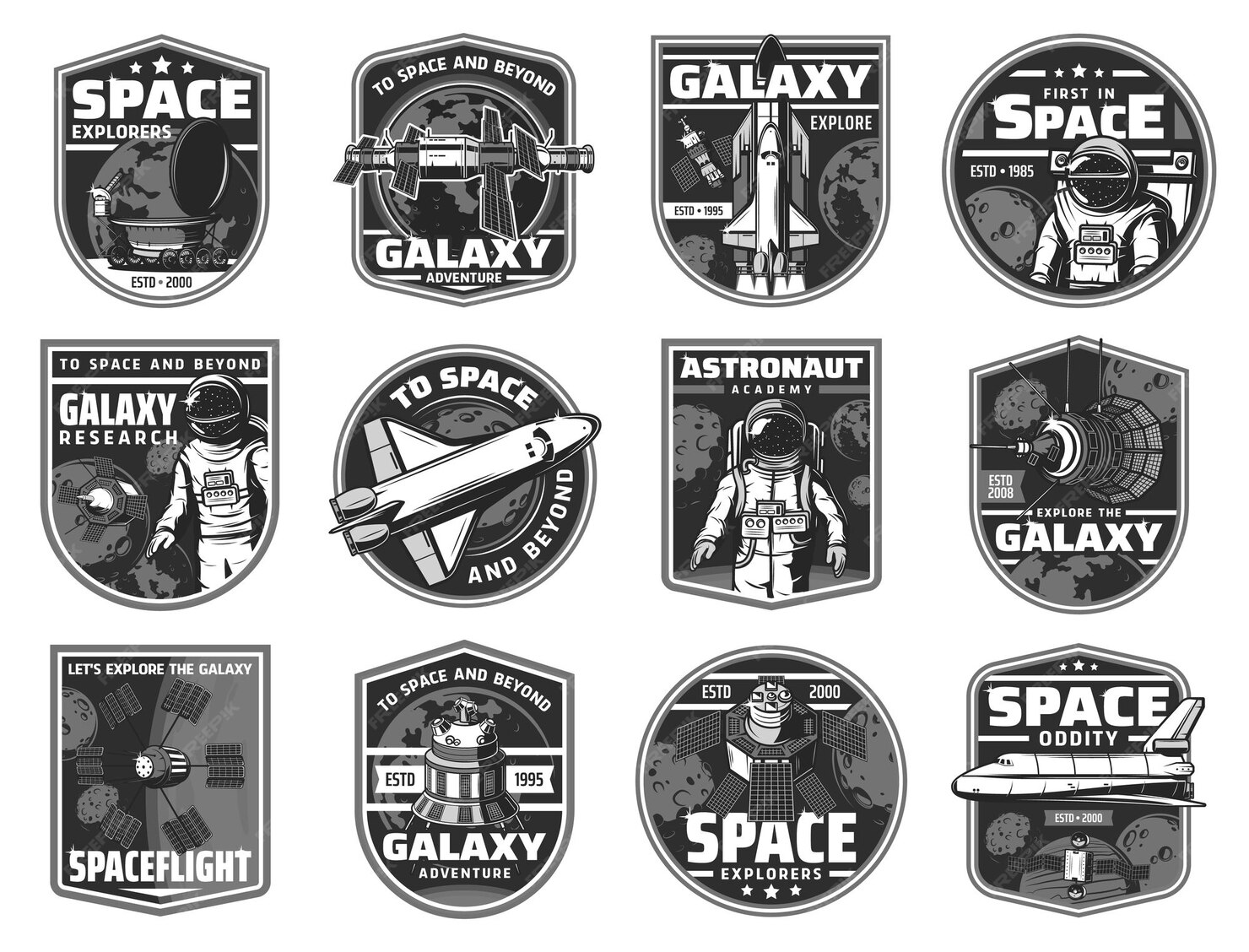 Premium Vector Outer Space Exploration Galaxy Adventure Icons