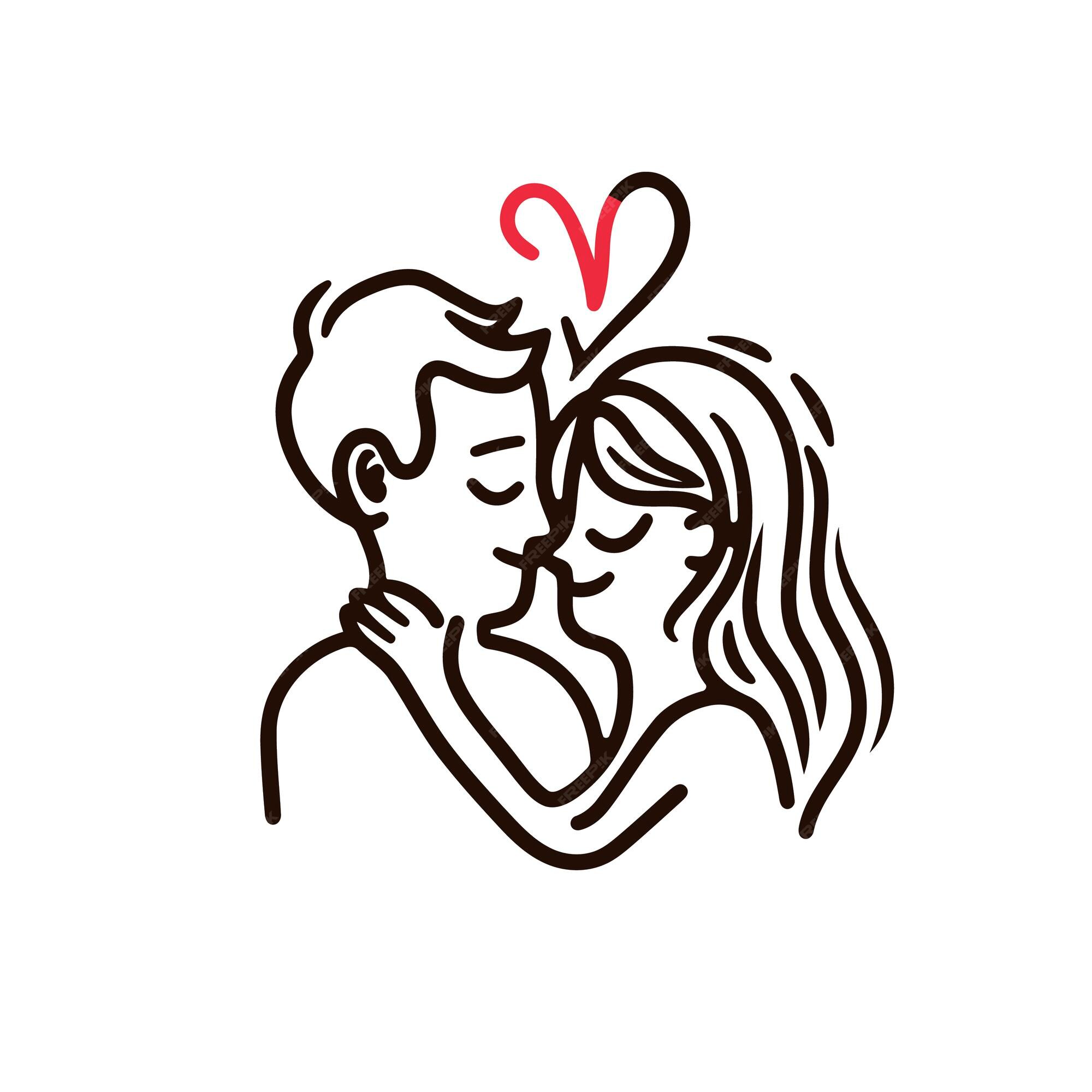 Premium Vector Outline Graphic Of Love Couple Isolated Background Symbol