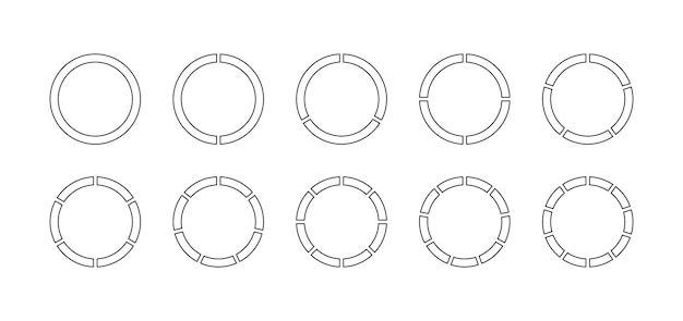 Premium Vector | Outline ring chart pie diagram template divided into ... Premium Vector | Outline ring chart pie diagram template divided into ...