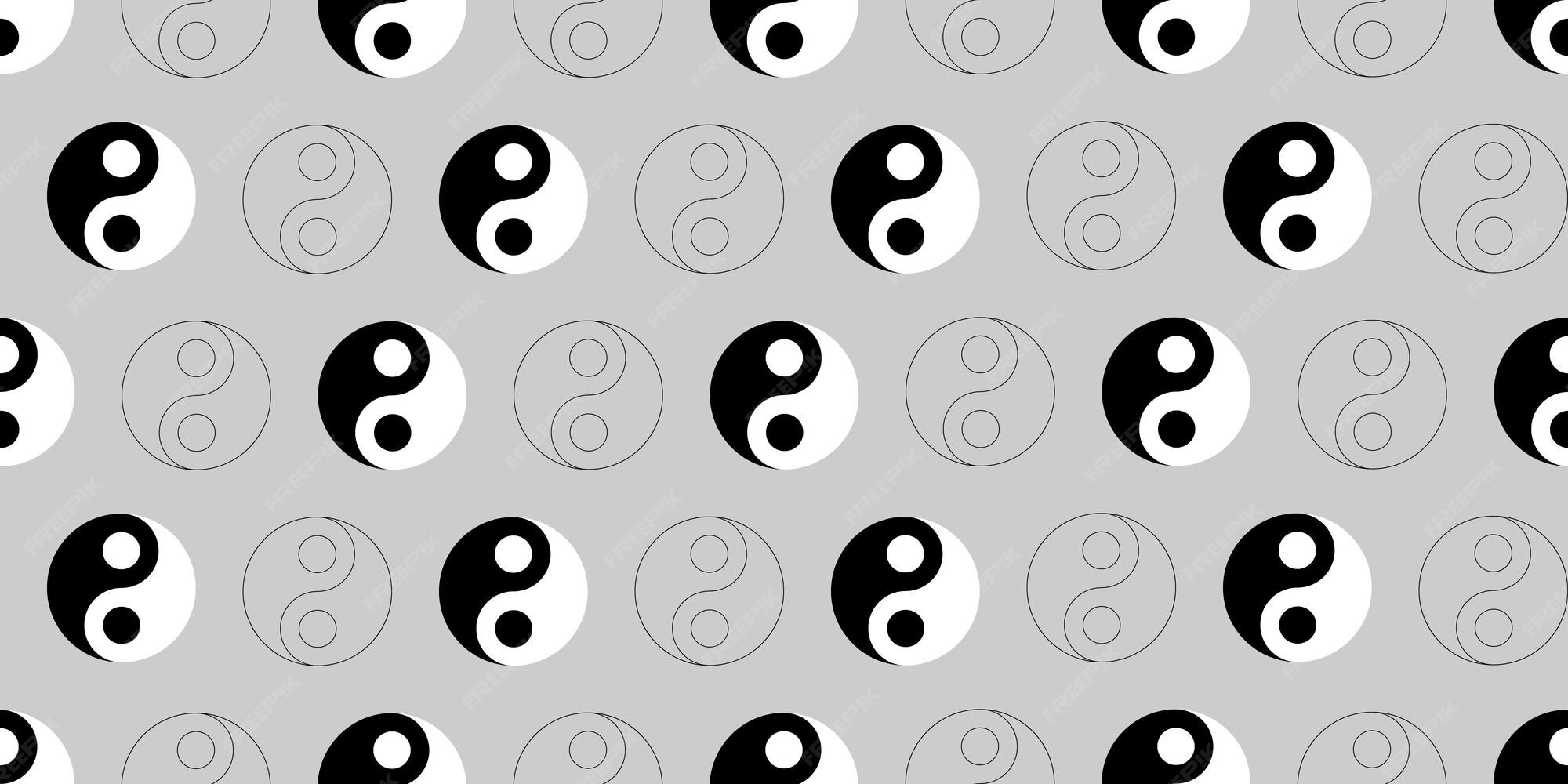 Premium Vector | Outline silhouette yin yang seamless pattern Premium Vector | Outline silhouette yin yang seamless pattern